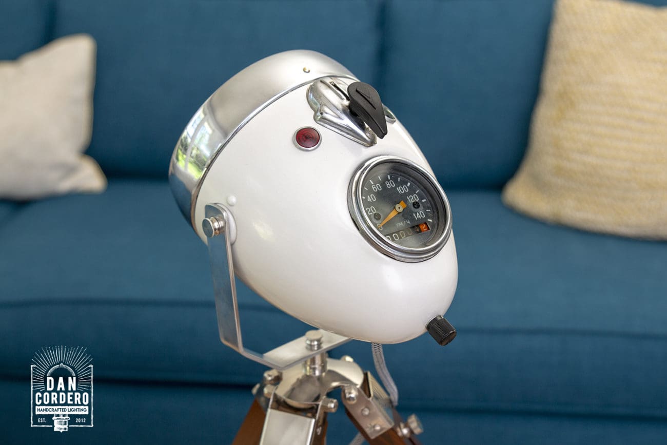 Motorcycle Headlight Table Lamp | Vintage Motorcycle Lamp