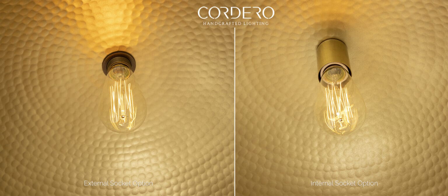 Brass Dominion Hammered Dome Pendant Light - Cordero Home & Lighting