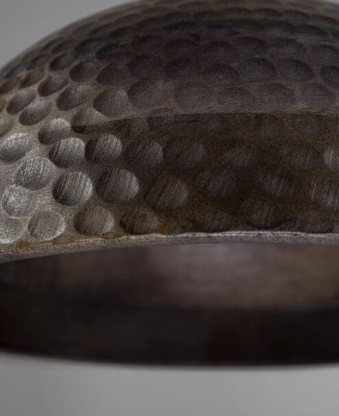 Jacobean Wood Hammered Dome Pendant Light - Cordero Home & Lighting