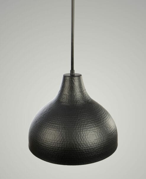 The Cotswold - Black Hammered Dome Pendant Light