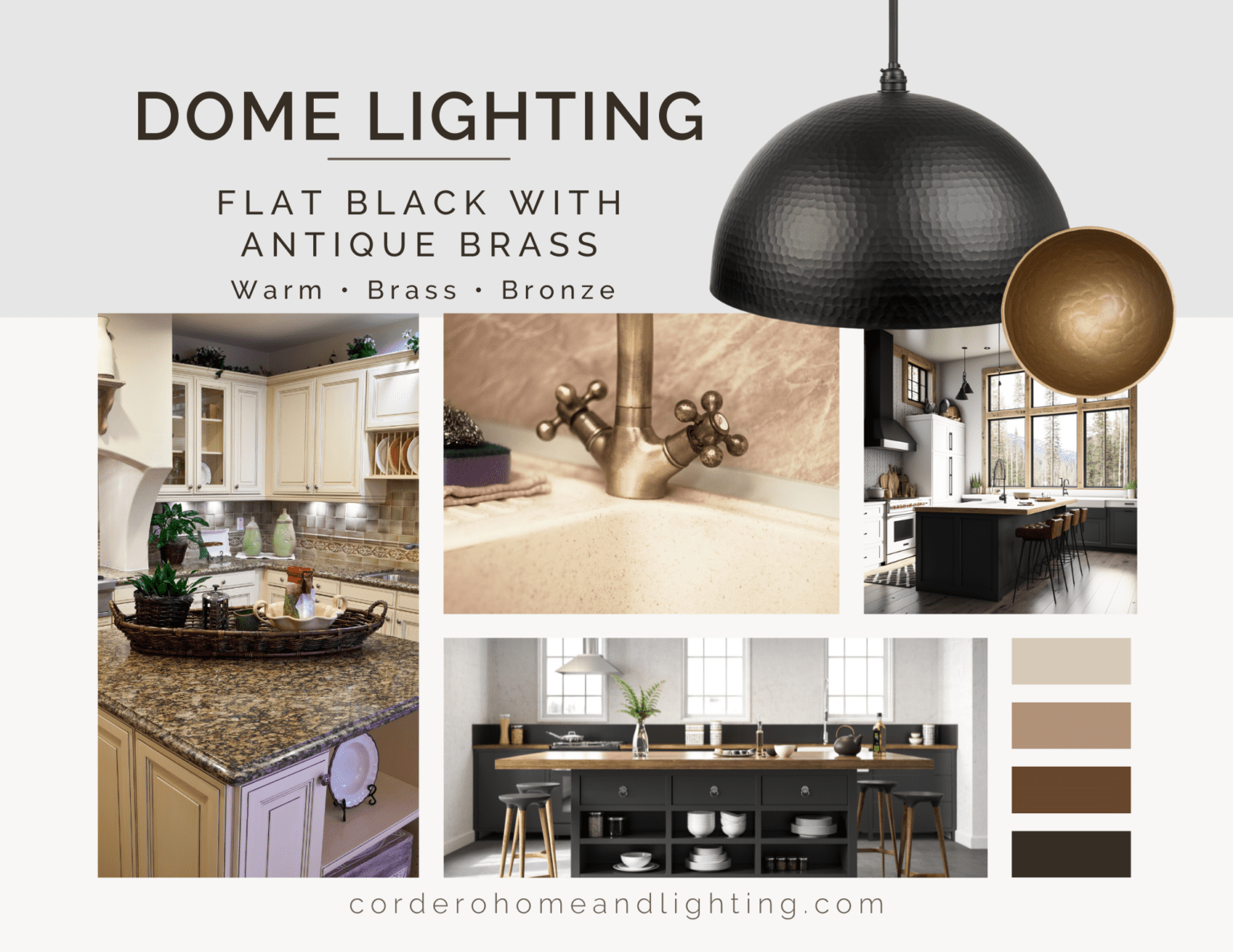 Dome Lighting Finishes Guidebook - Cordero Home & Lighting