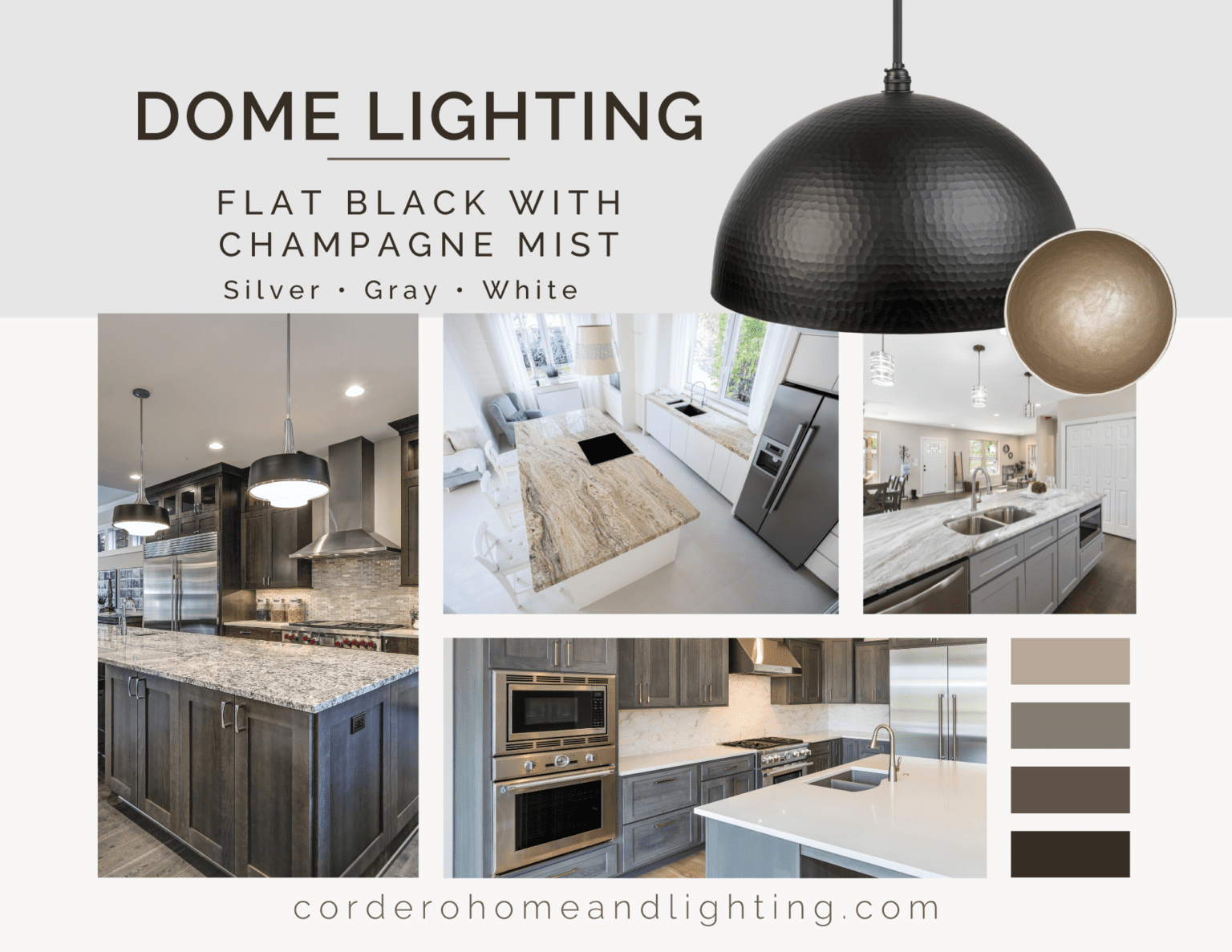 Dome Lighting Finishes Guidebook - Cordero Home & Lighting