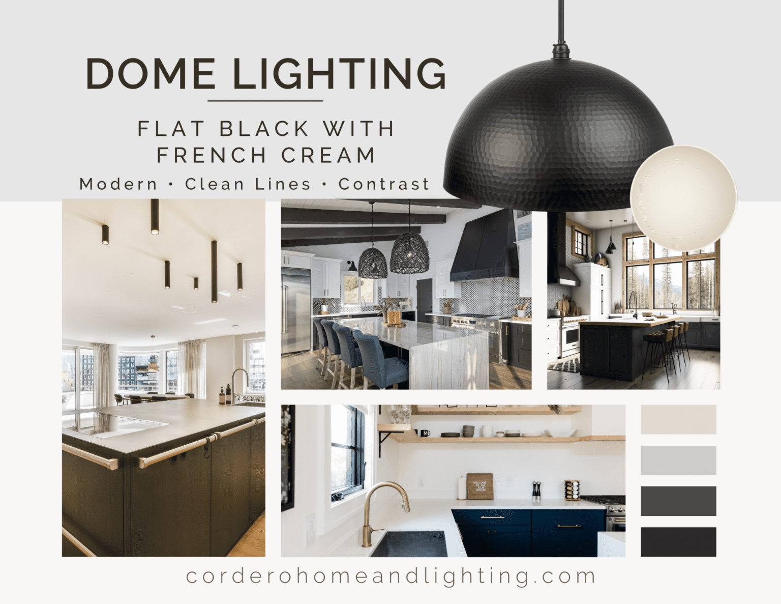 Dome Lighting Finishes Guidebook - Cordero Home & Lighting