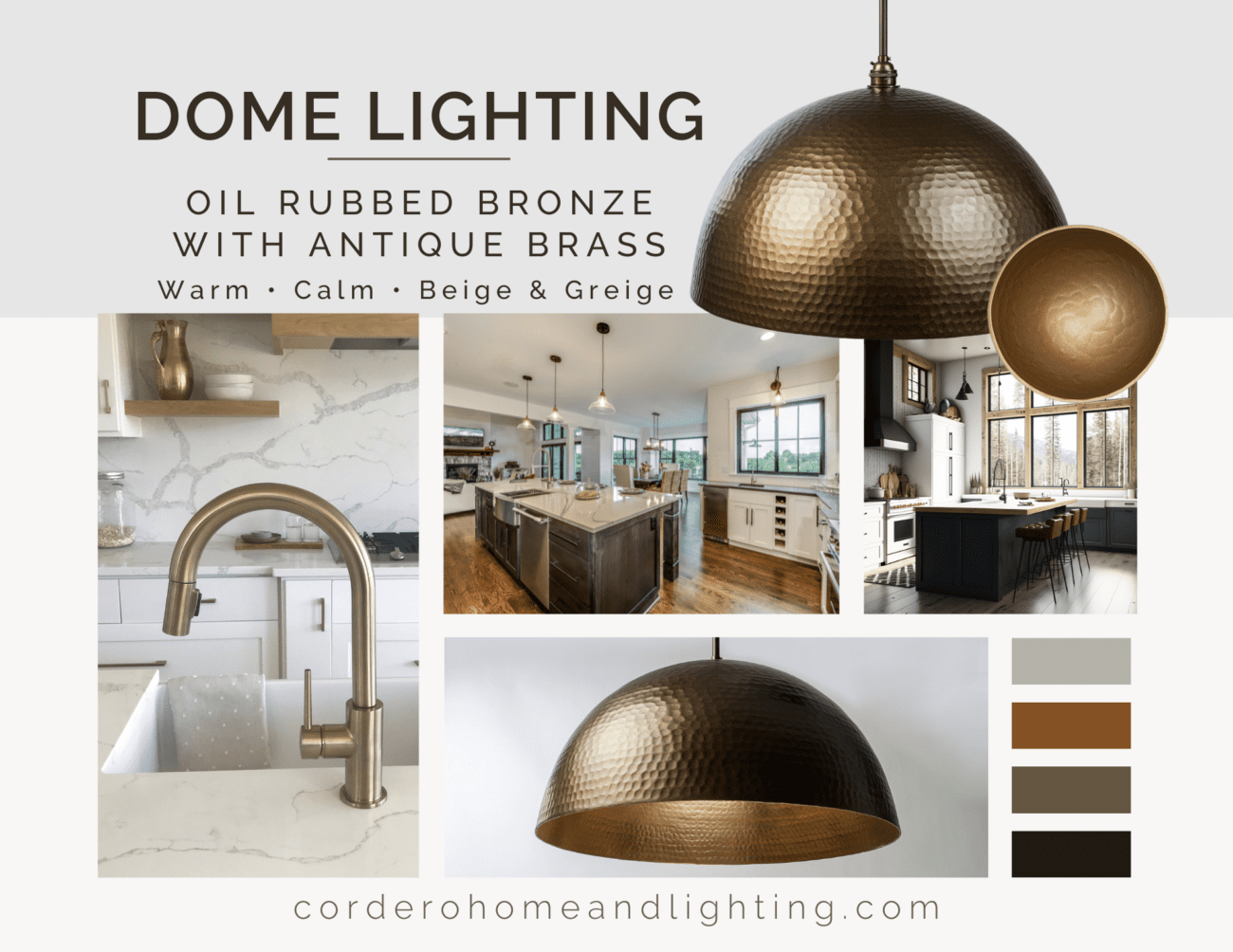 Dome Lighting Finishes Guidebook - Cordero Home & Lighting