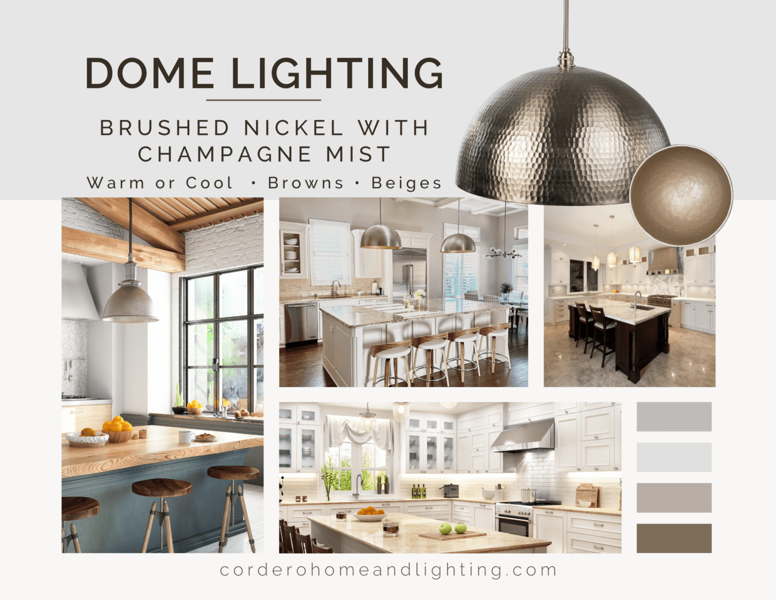 Dome Lighting Finishes Guidebook - Cordero Home & Lighting