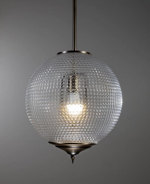14" Diamond Cut Globe Pendant - Cordero Home & Lighting