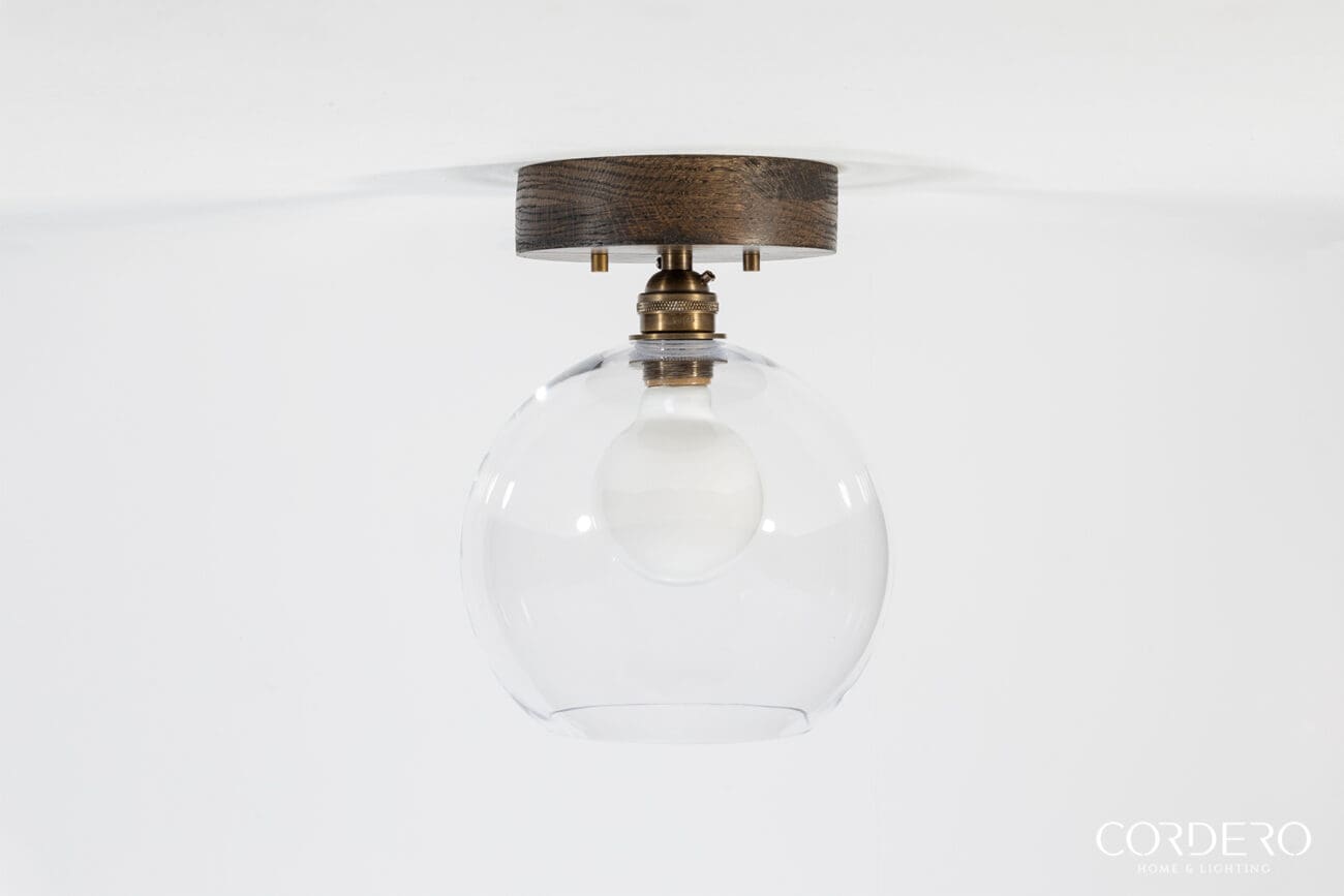 Luna Wood Semi-Flush Mount Light Fixture - Clear - Cordero Home ...